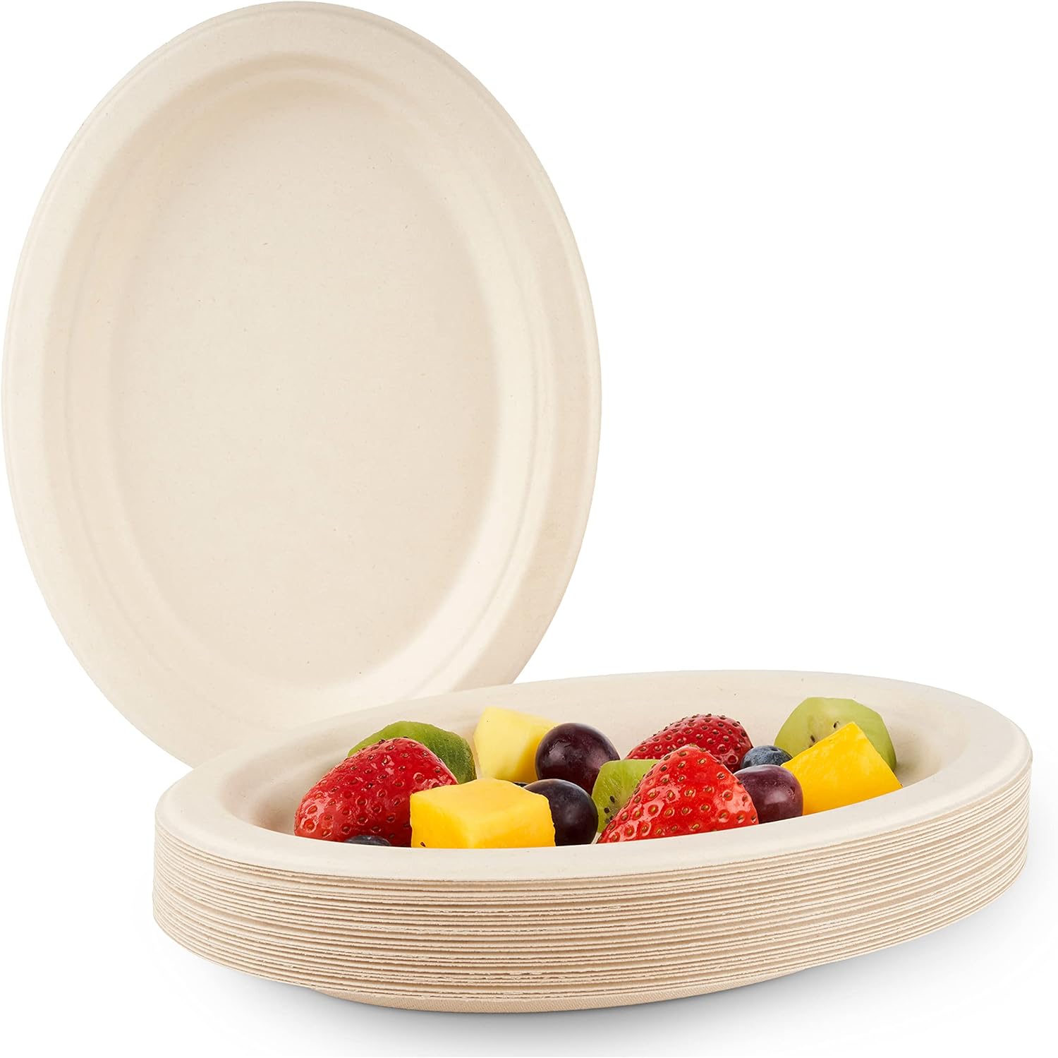 90 Oval Brown Sugarcane Plates - 26cm (10") – Haago
