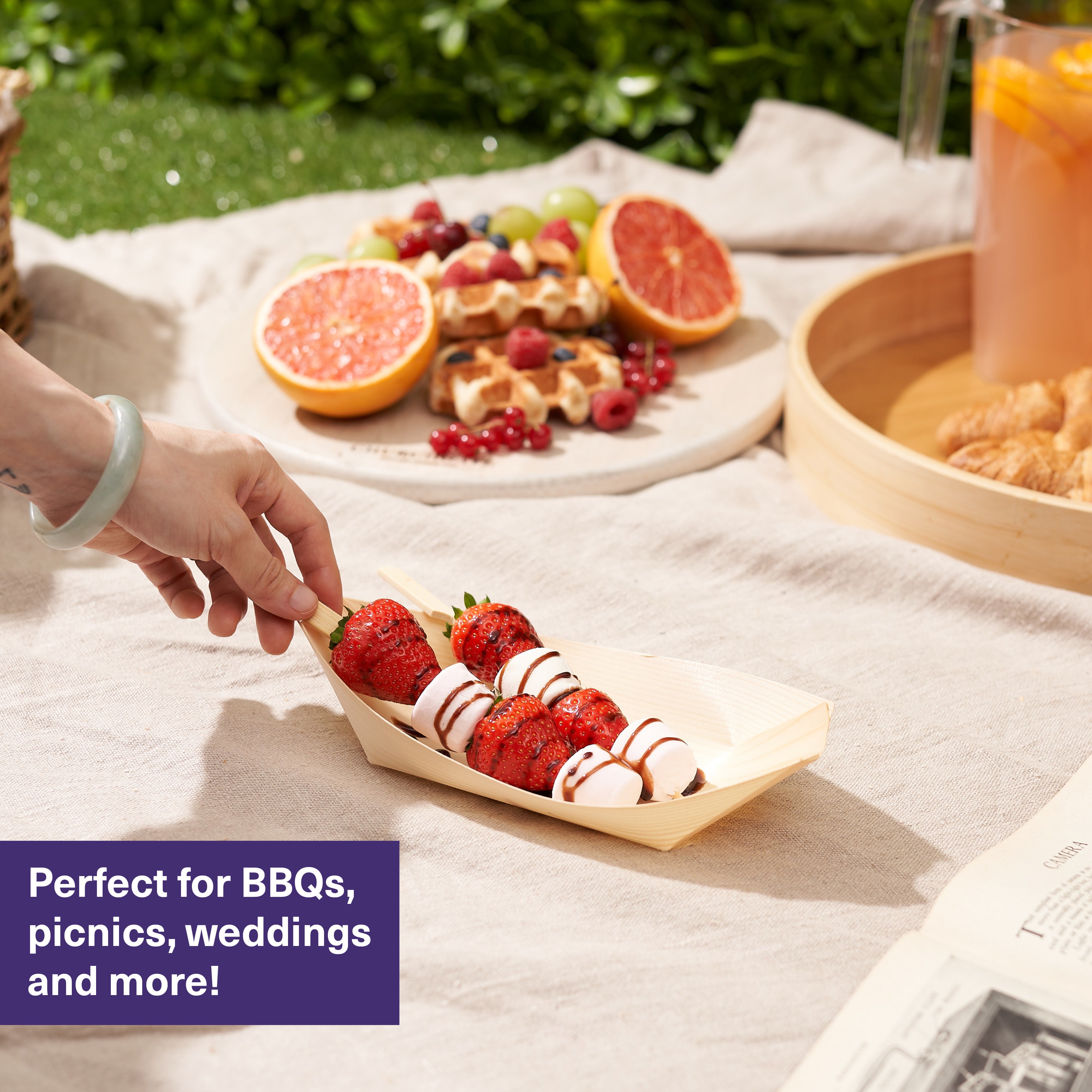 Biodegradable Wooden Bamboo Boats - Compostable Bulk Option – Haago