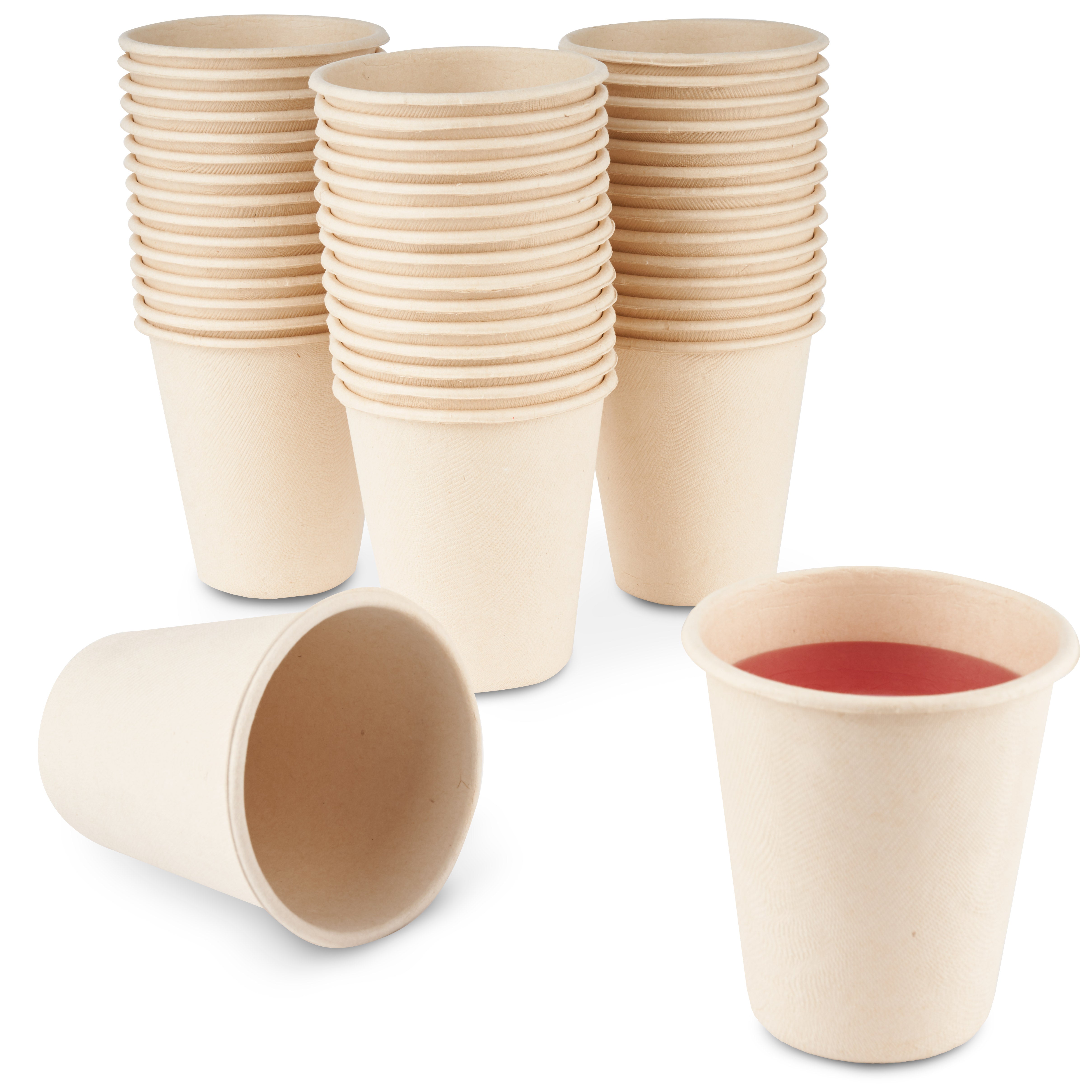100 Compostable Sugarcane Cups 370ml - Eco-Friendly & Versatile – Haago