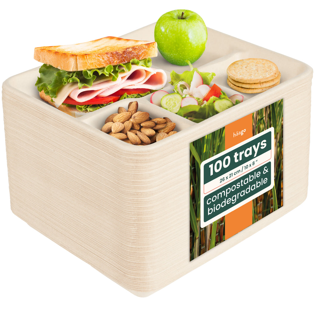 Sugarcane Sectioned Trays - 26cm (10") – Haago