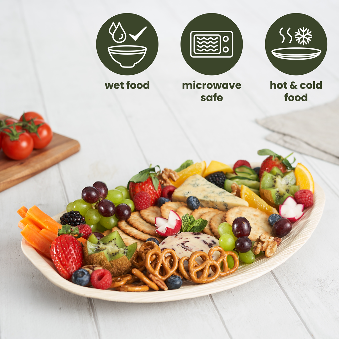 Eco Palm Leaf Platters 25x35cm - Rustic & Compostable – Haago